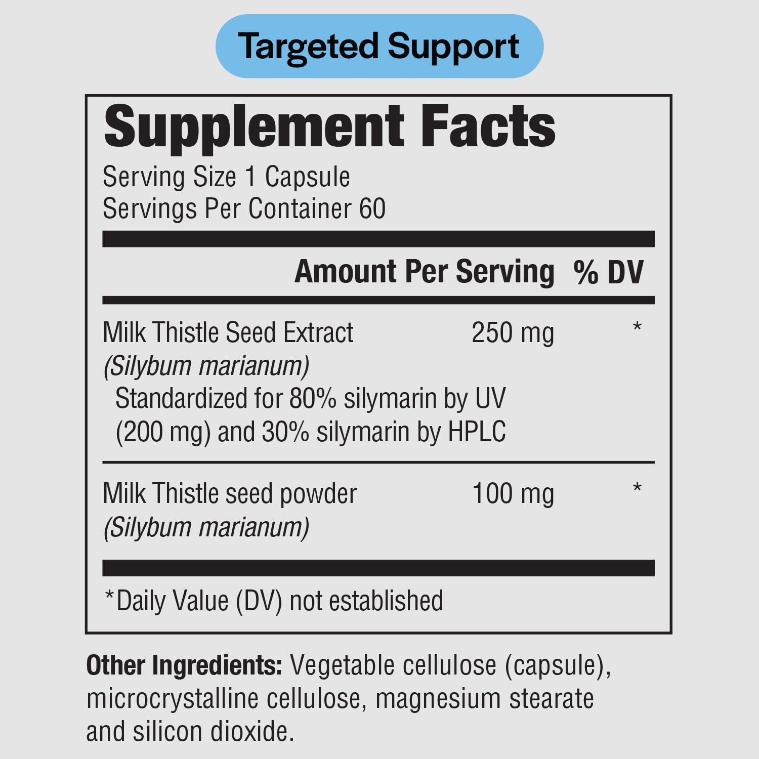 non-GMO vegetarian milk thistle capsules