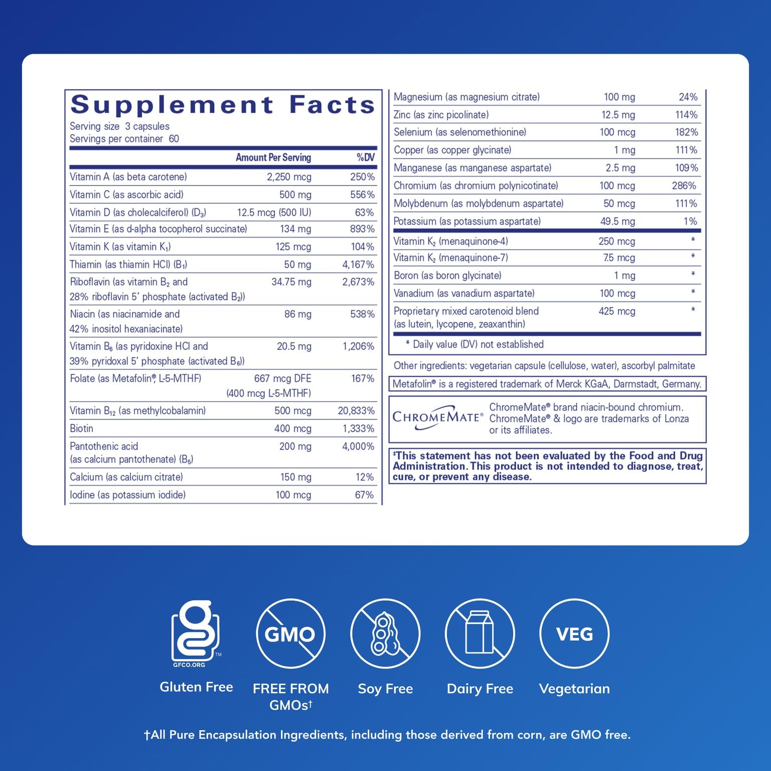 Non-GMO vitamin and mineral blend