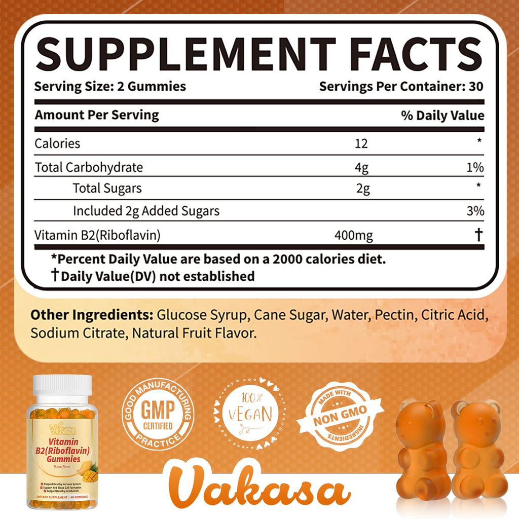 Non-GMO vitamin B2 gummies