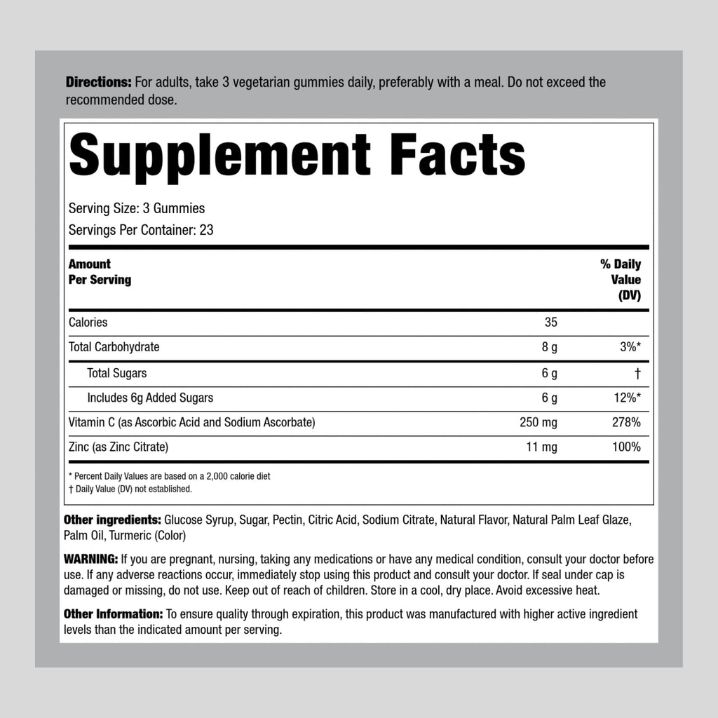 Non-GMO vitamin C and zinc
