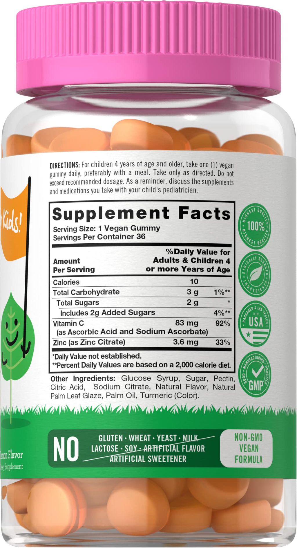 Non-GMO vitamin C and zinc