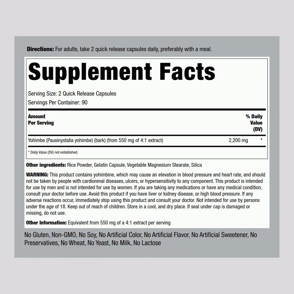 non-GMO yohimbe supplement Canada