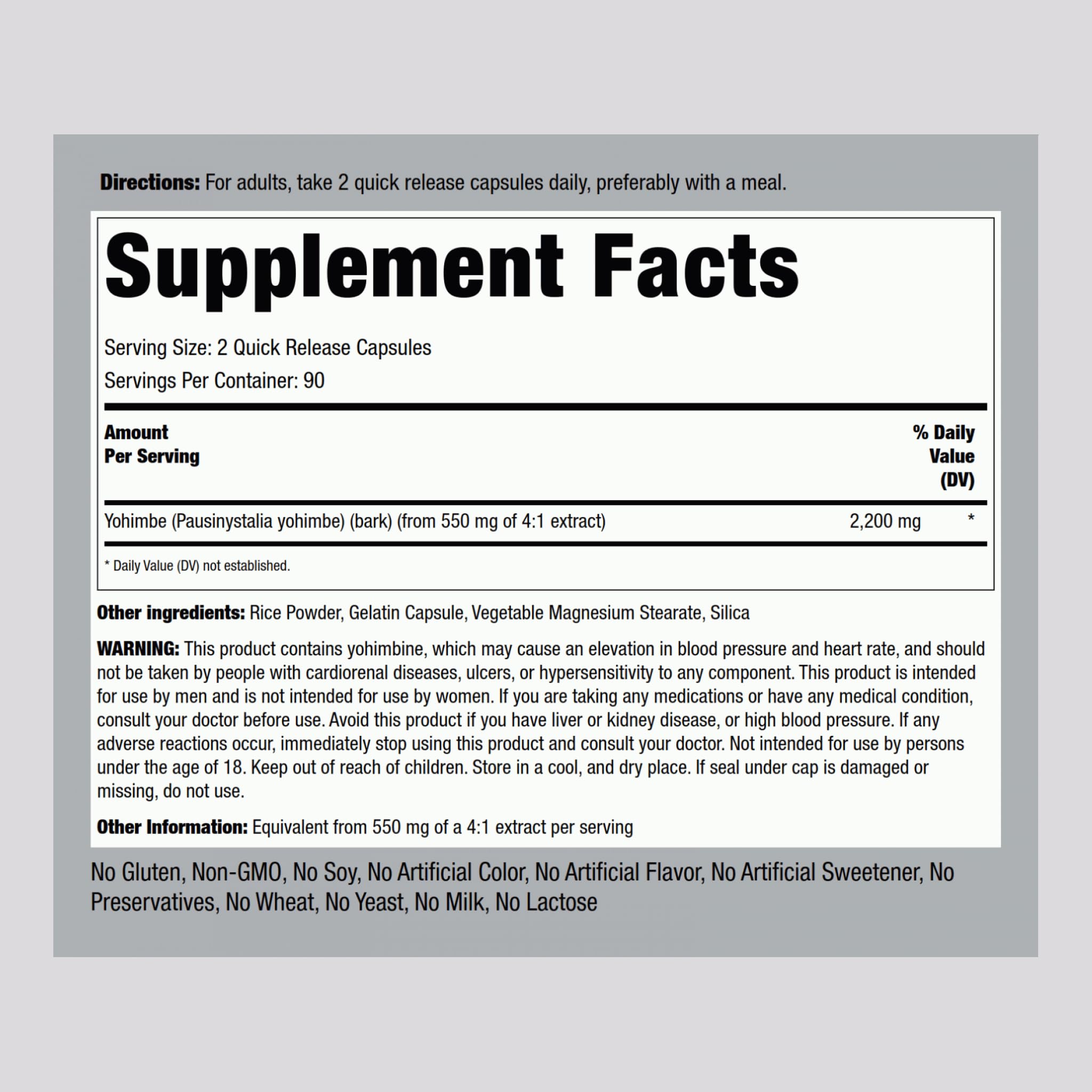 non-GMO yohimbe supplement Canada