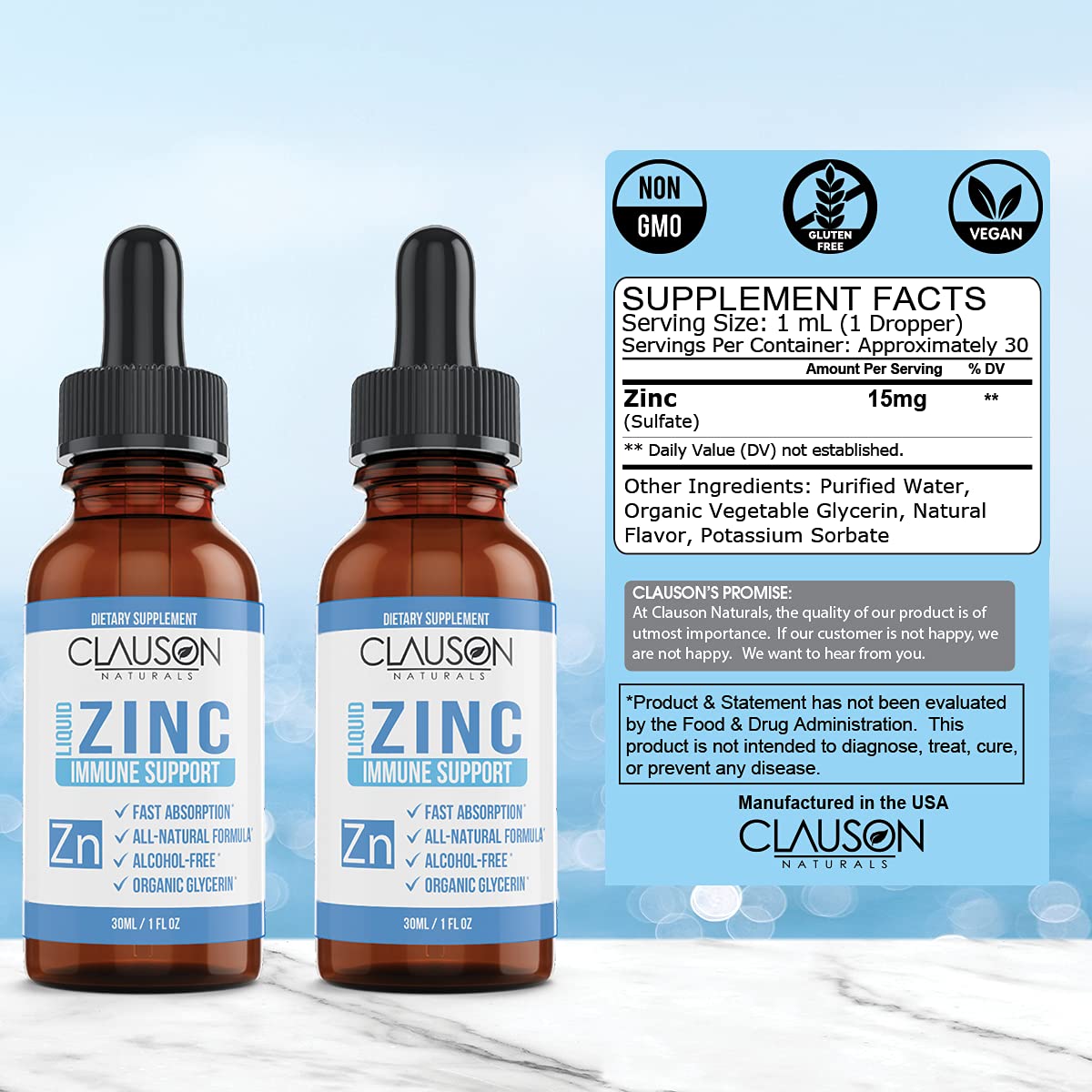 non-GMO zinc sulfate for adults