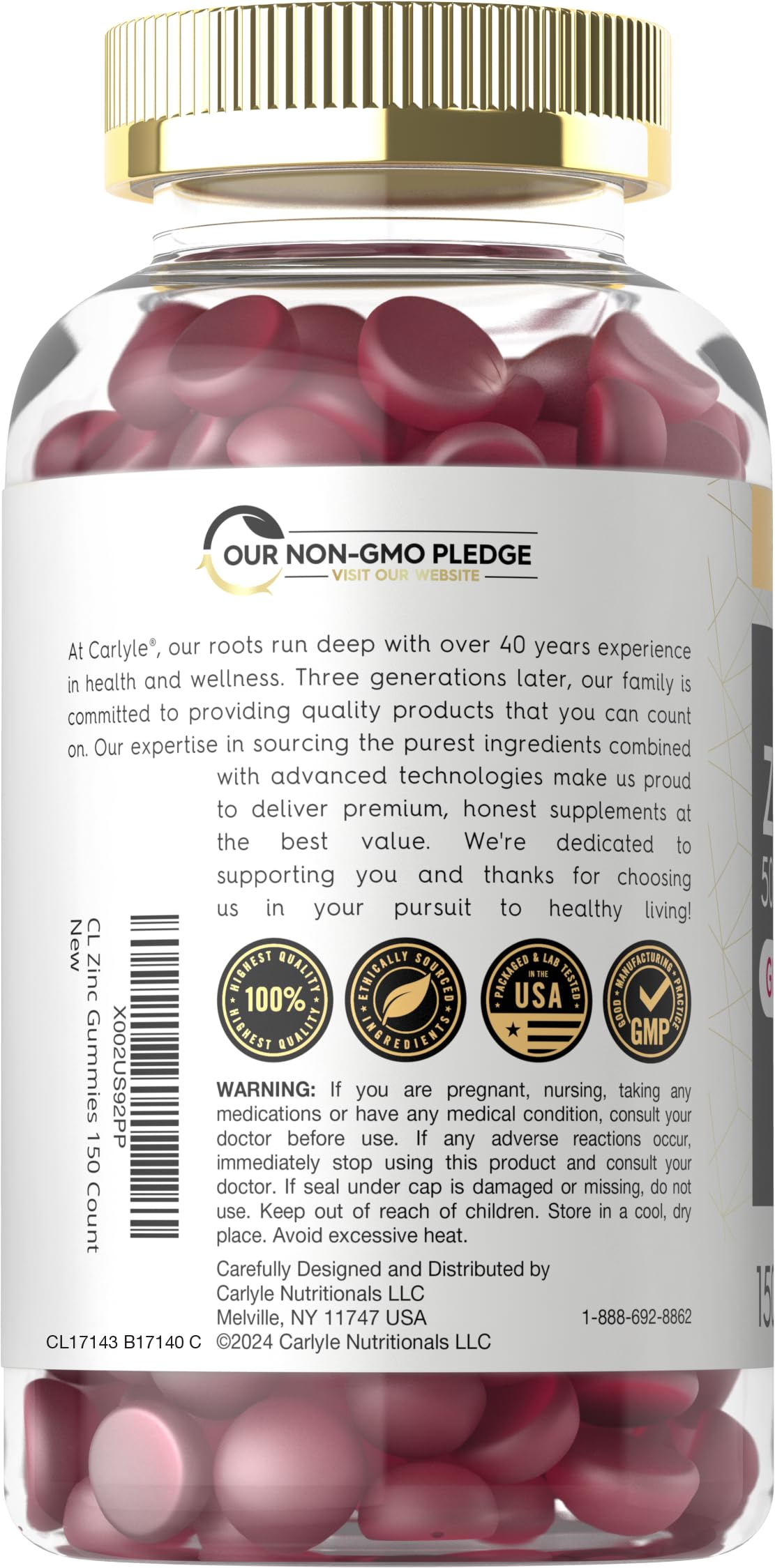 Non-GMO zinc supplement for wellness