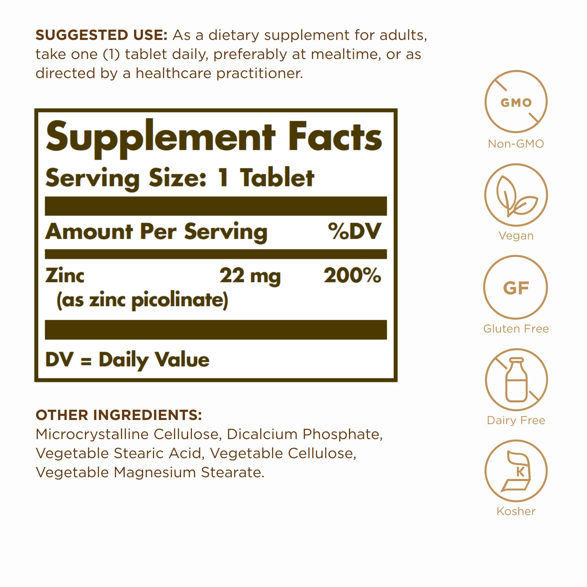 non-GMO zinc tablets for wellness