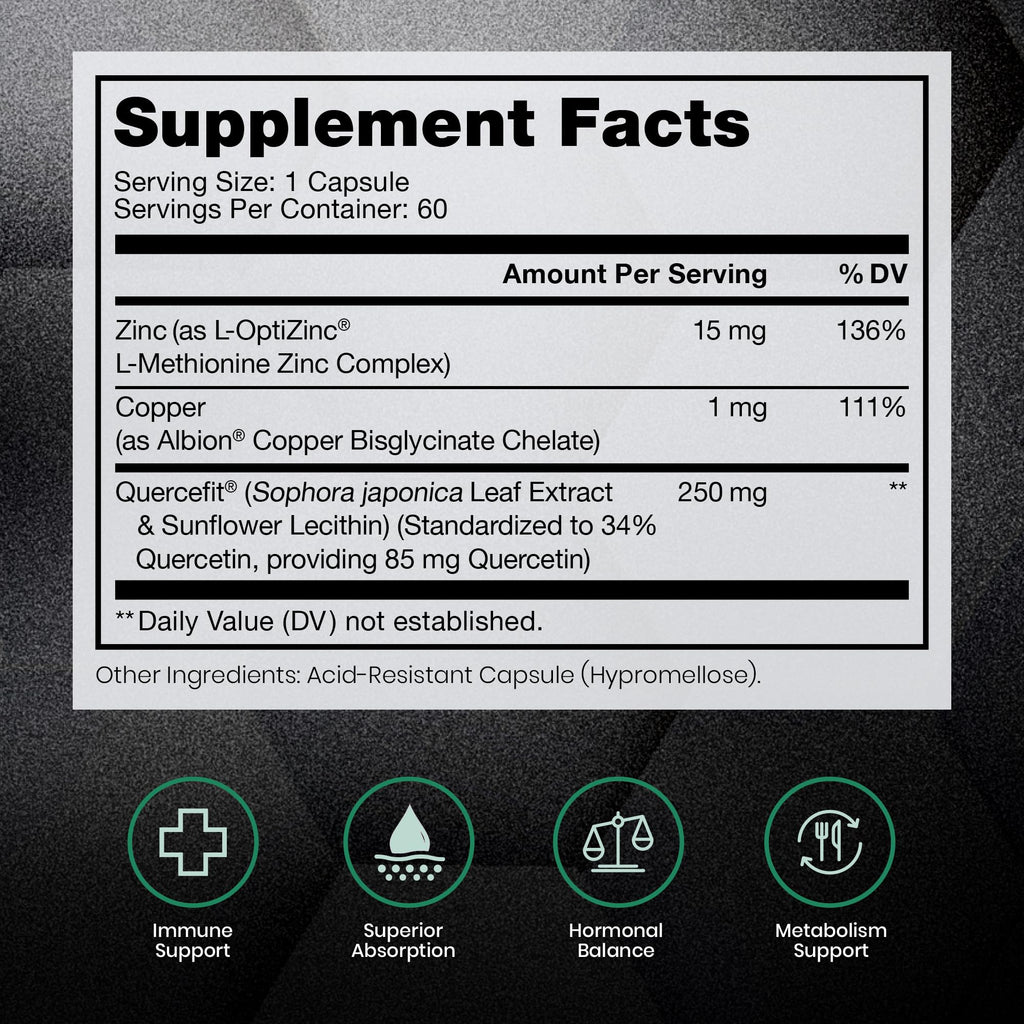 Non-GMO zinc with quercetin benefits