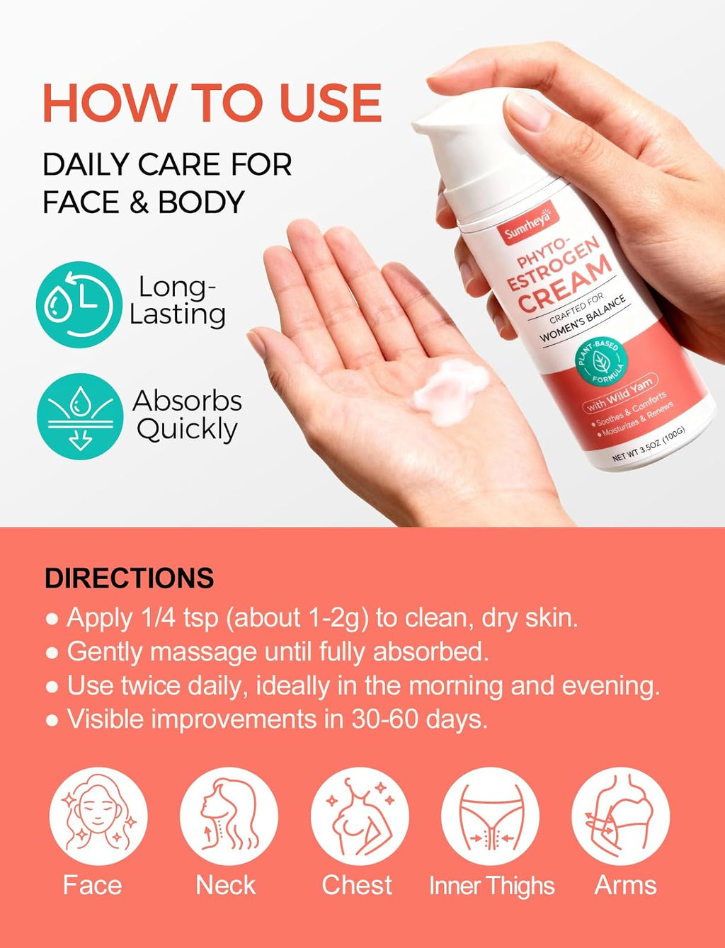 non-greasy formula estrogen cream