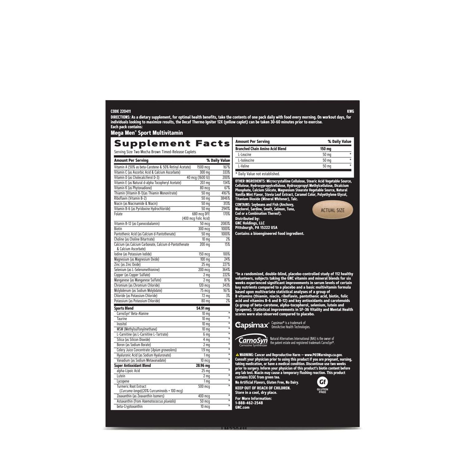 non-stimulant blended vitamin formula