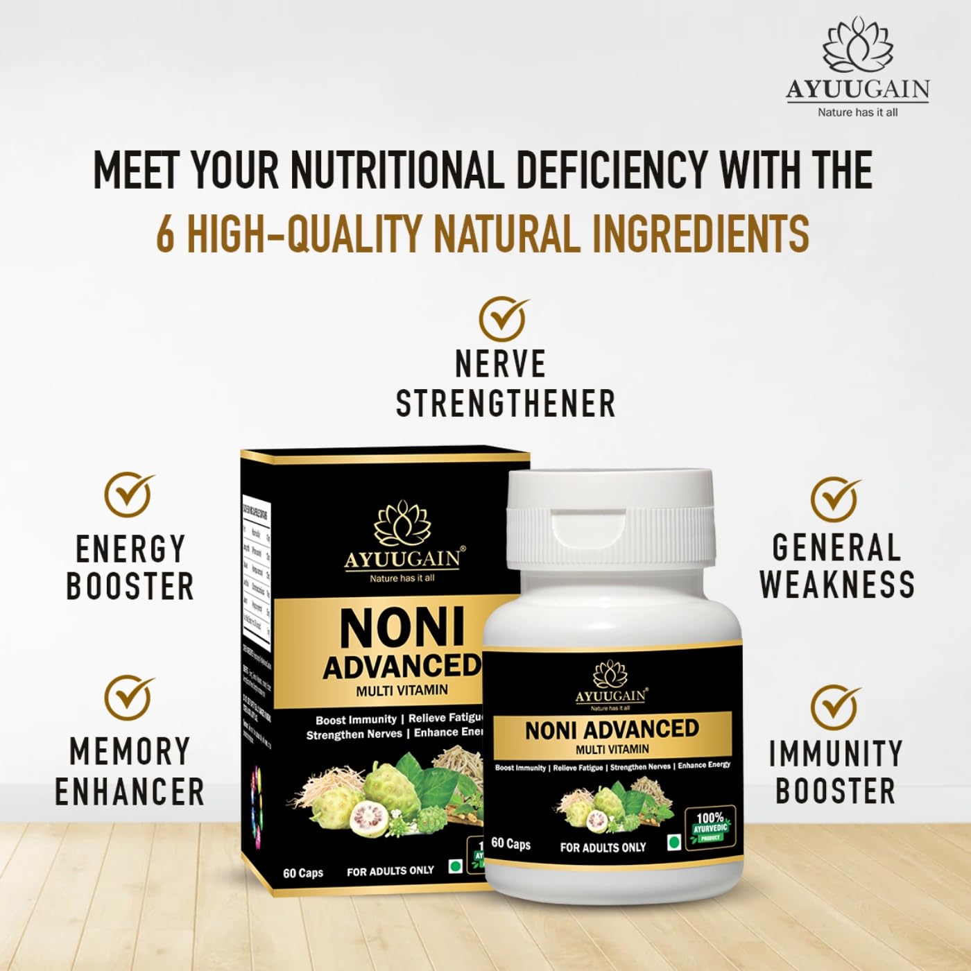 Noni capsules with Ashwagandha benefits