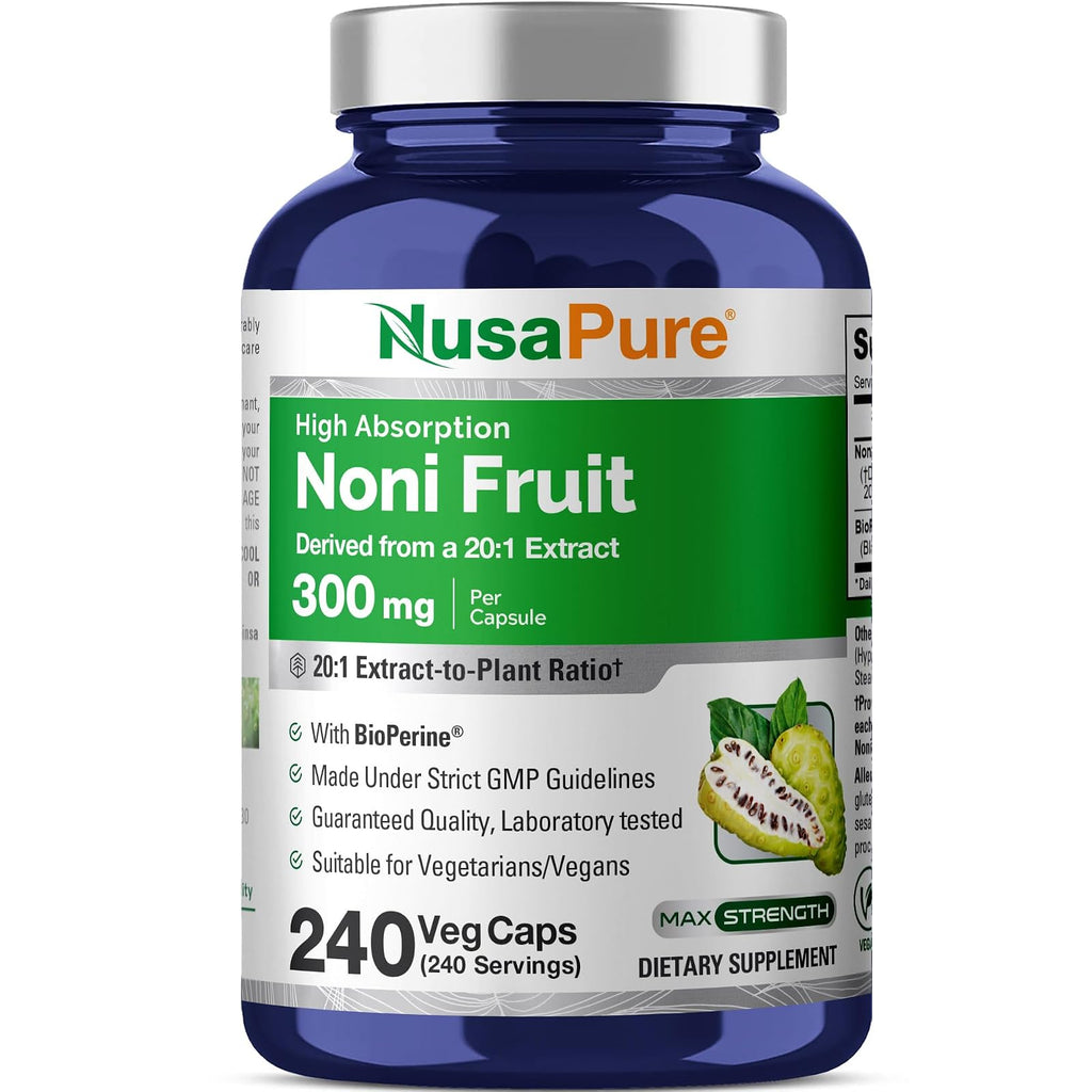 Noni fruit capsules for wellness