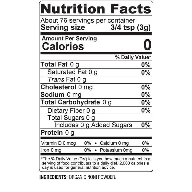 Noni fruit powder for natural energy