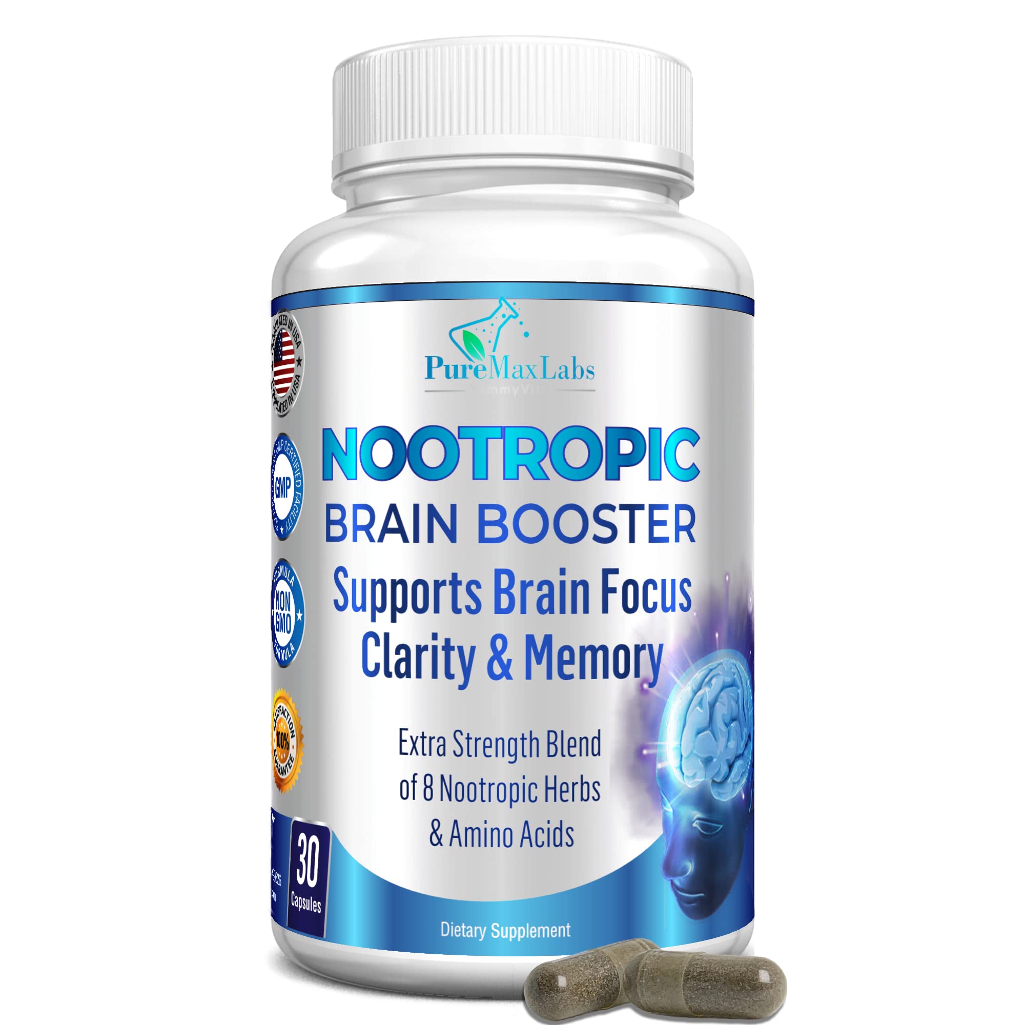 Nootropic brain booster with ginkgo biloba