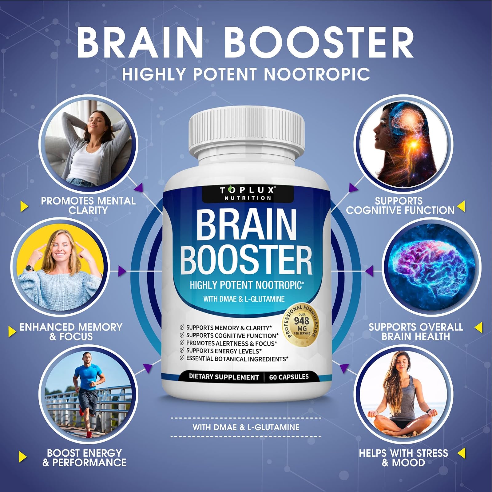 Nootropic capsules for cognitive support