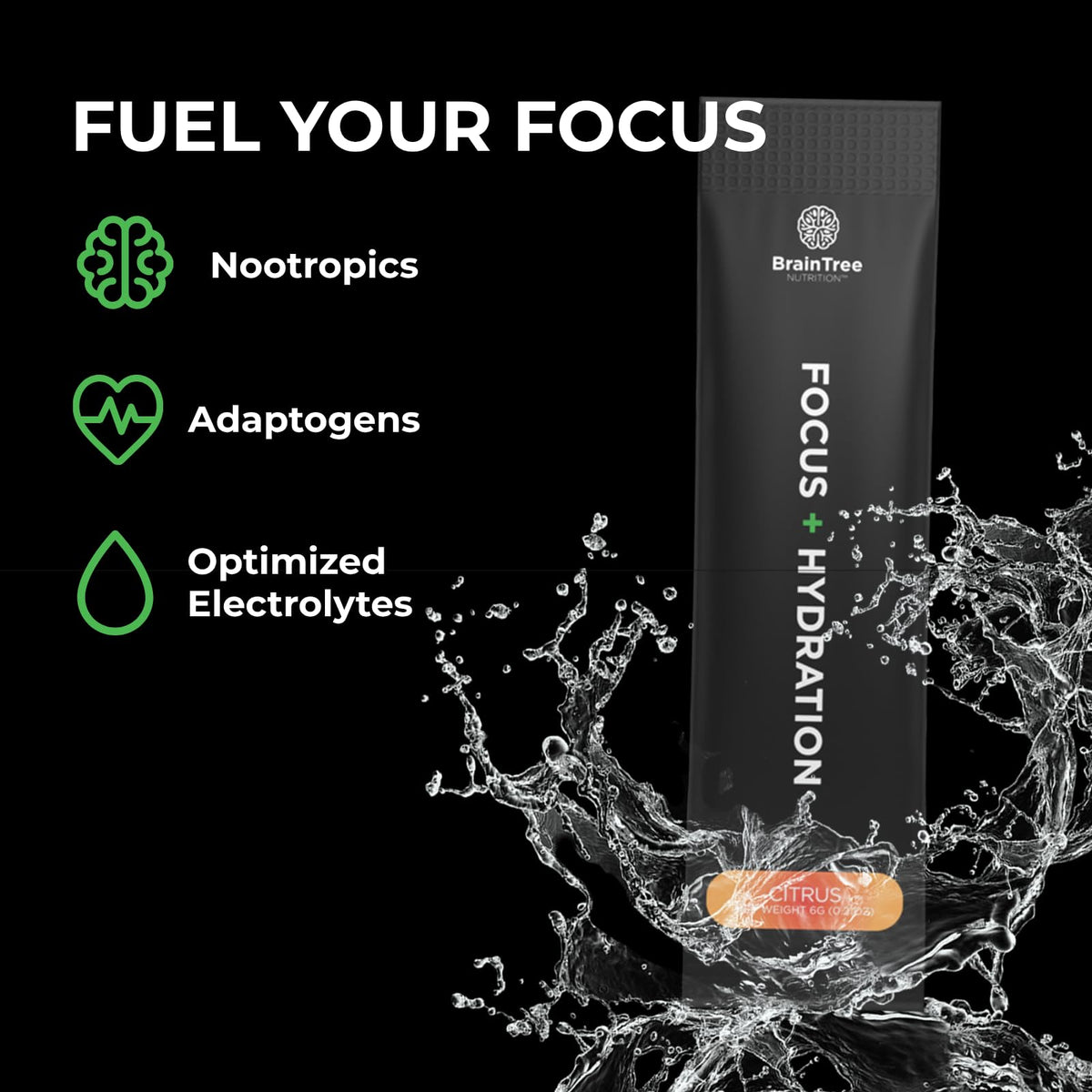 Nootropic drink mix for hydration