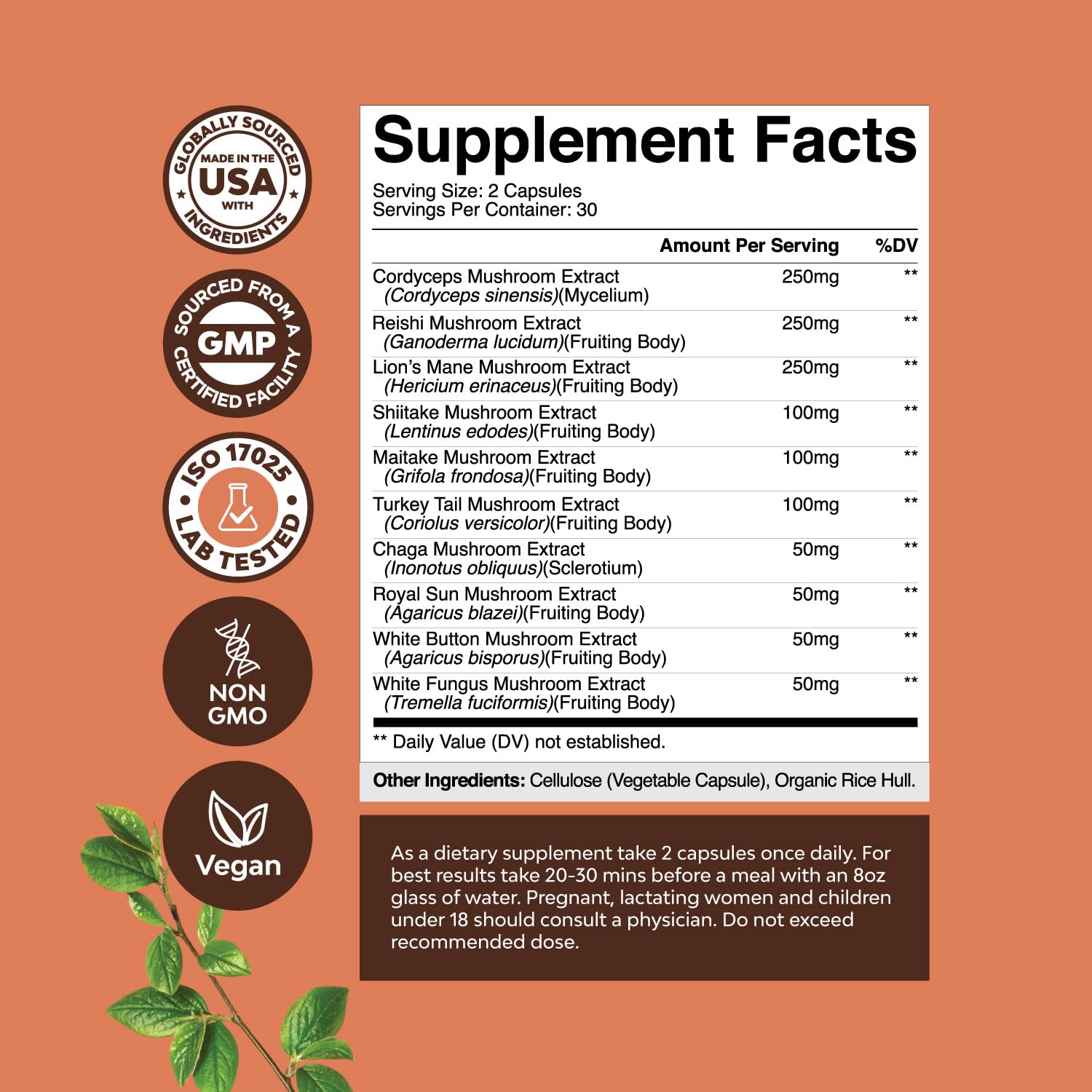Nootropic mushroom blend for clarity