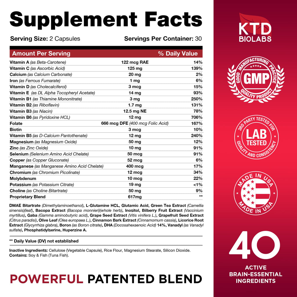 Nootropics brain support formula
