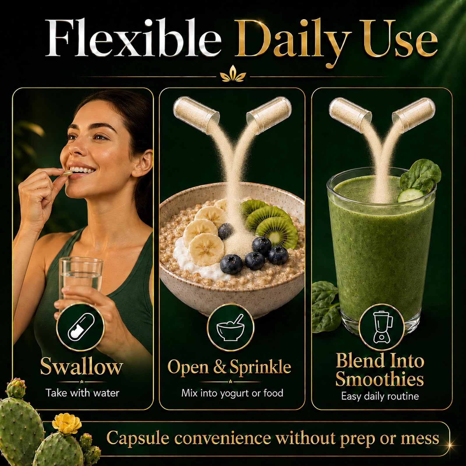 Nopal Cactus 500 mg vegan capsules