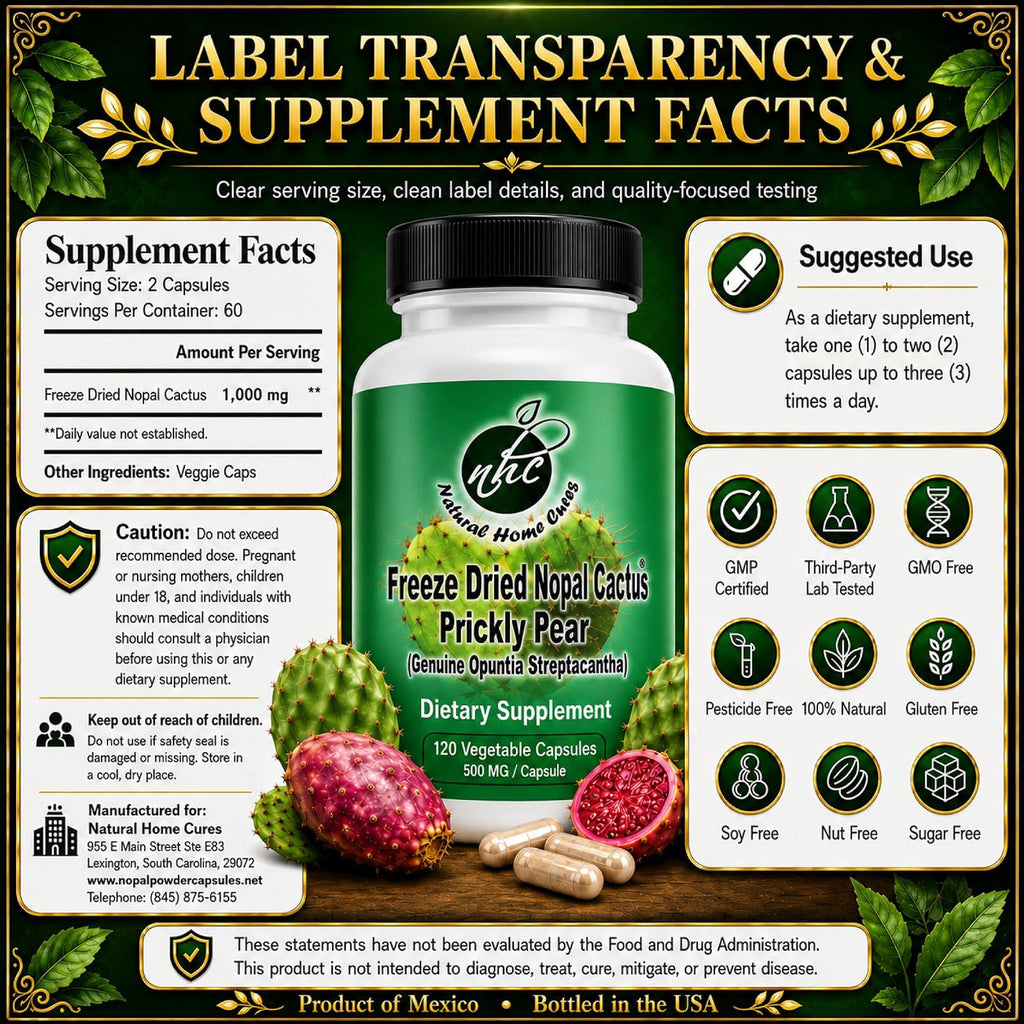 Nopal cactus capsules for active lifestyles