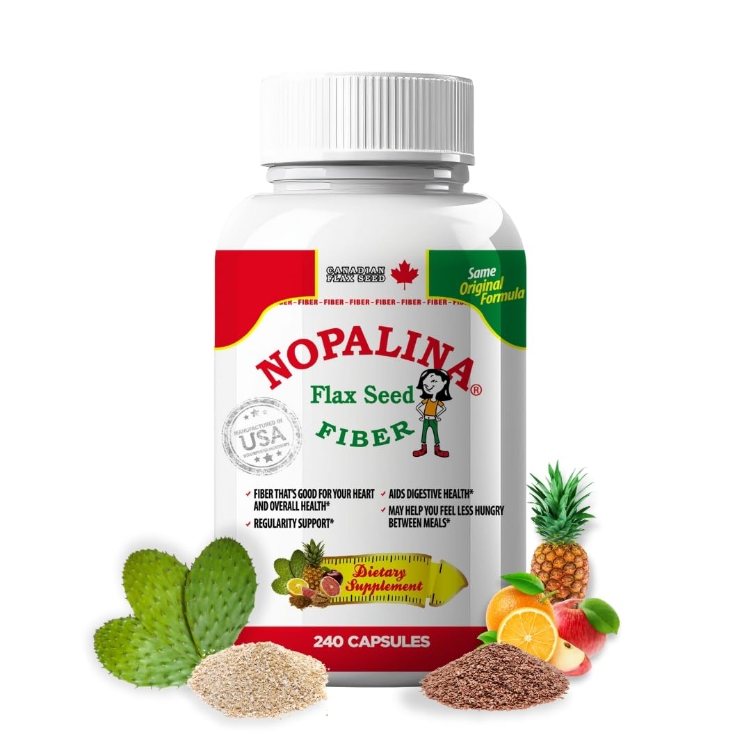 Nopalina flax seed fiber capsules