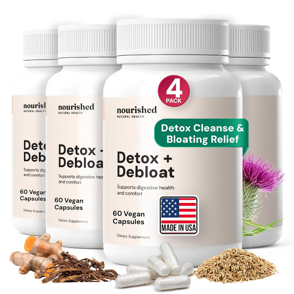 Nourished detox capsules for bloating relief