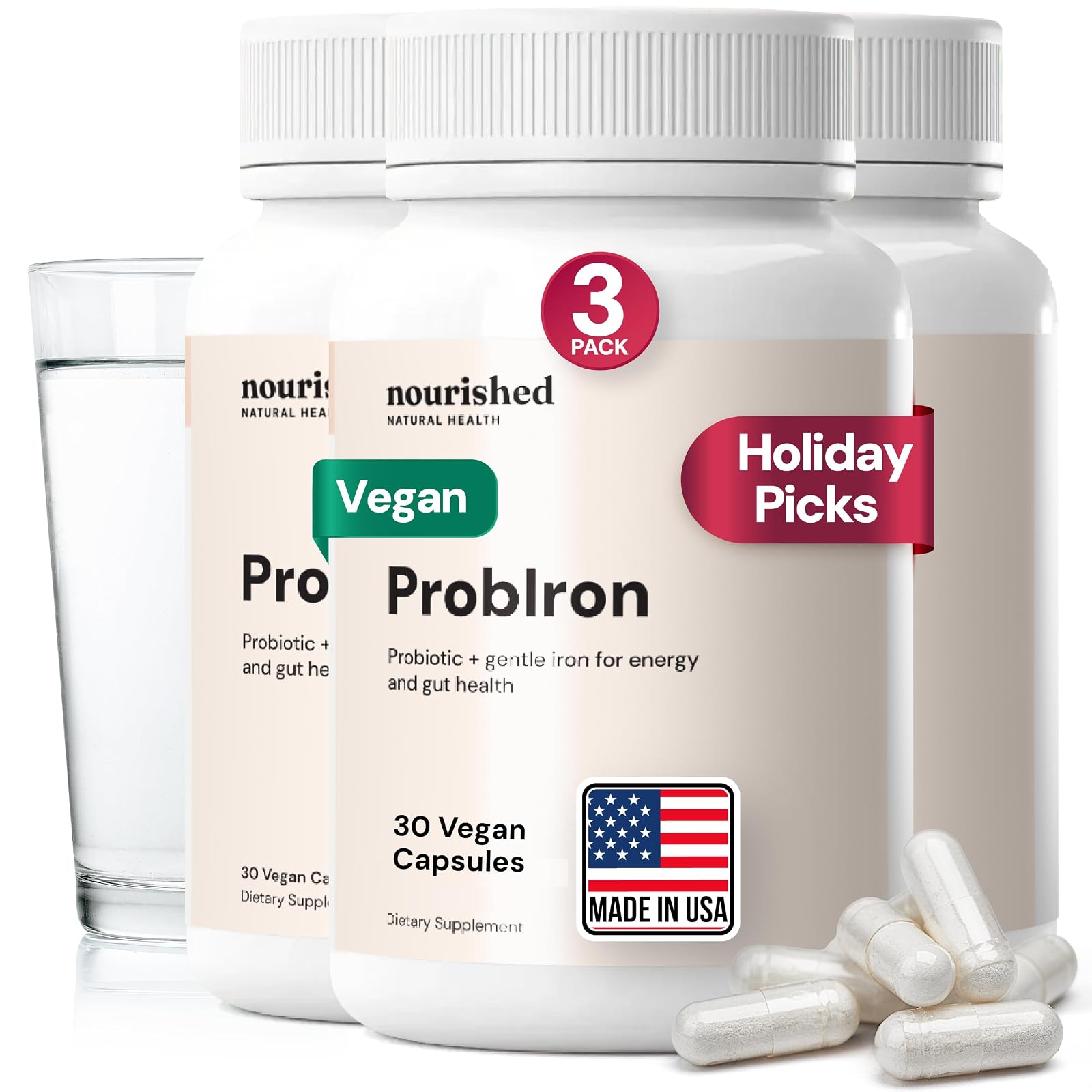 Nourished ProbIron probiotic iron capsules