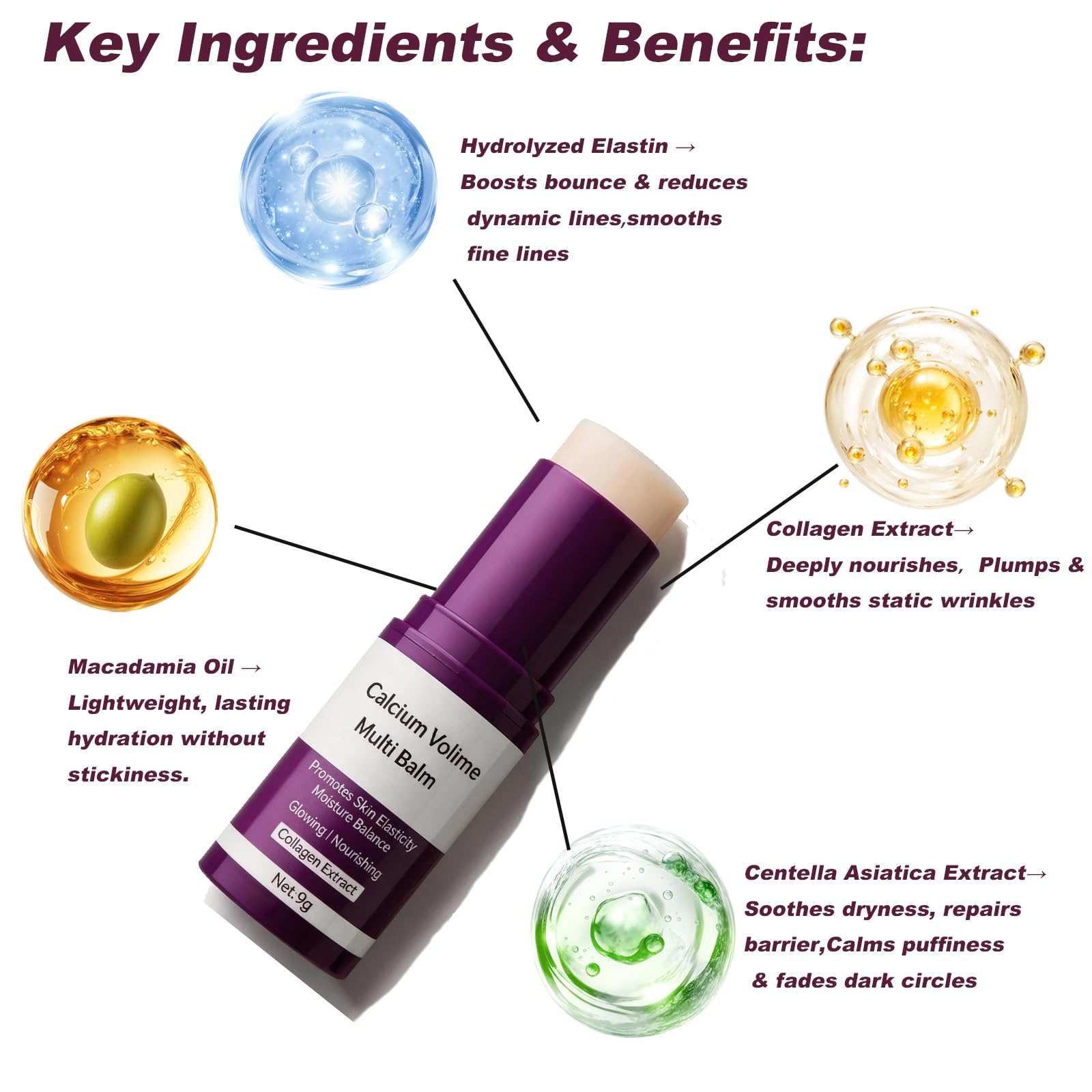 Nourishing balm stick with calcium benefits
