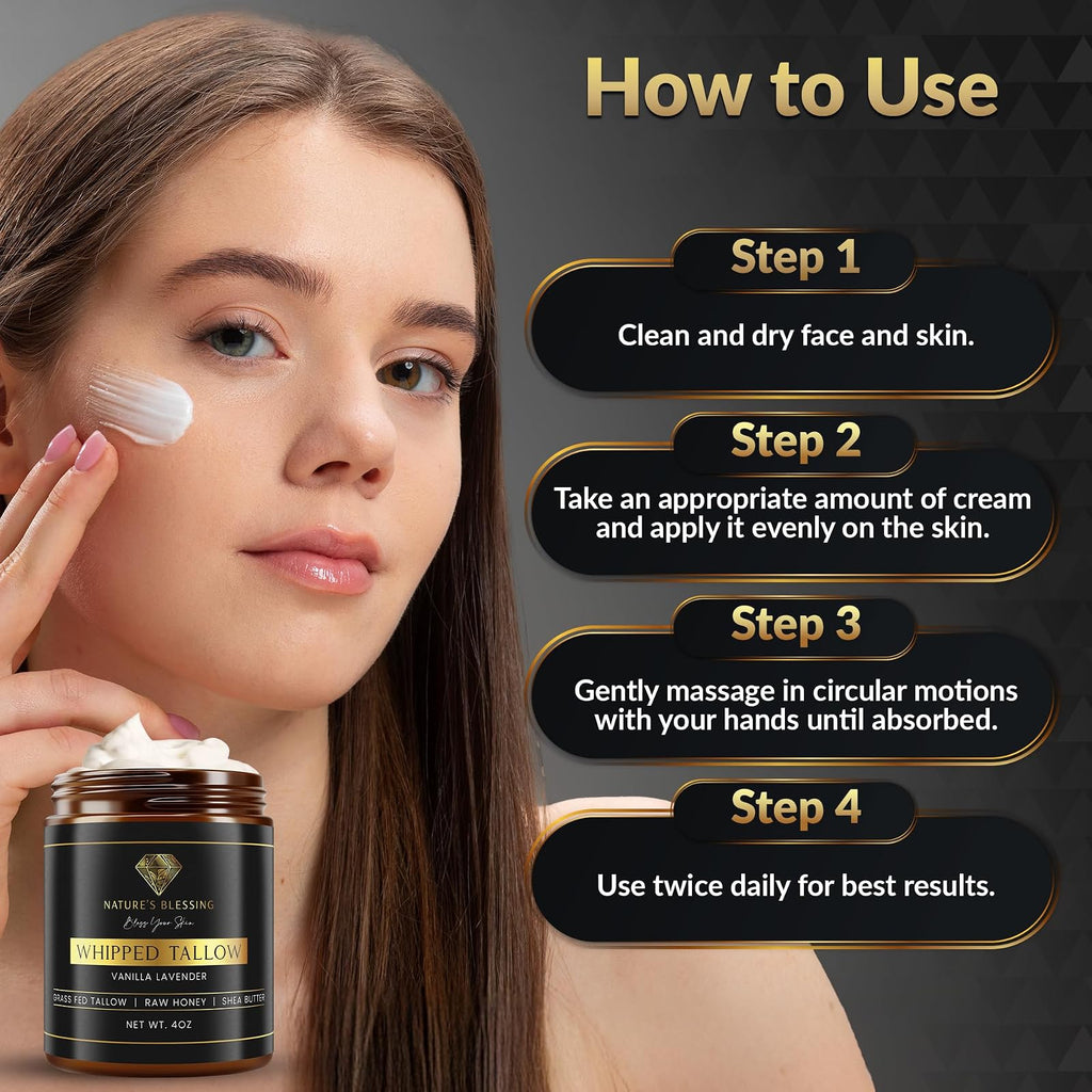 Nourishing beef tallow cream with collagen peptides