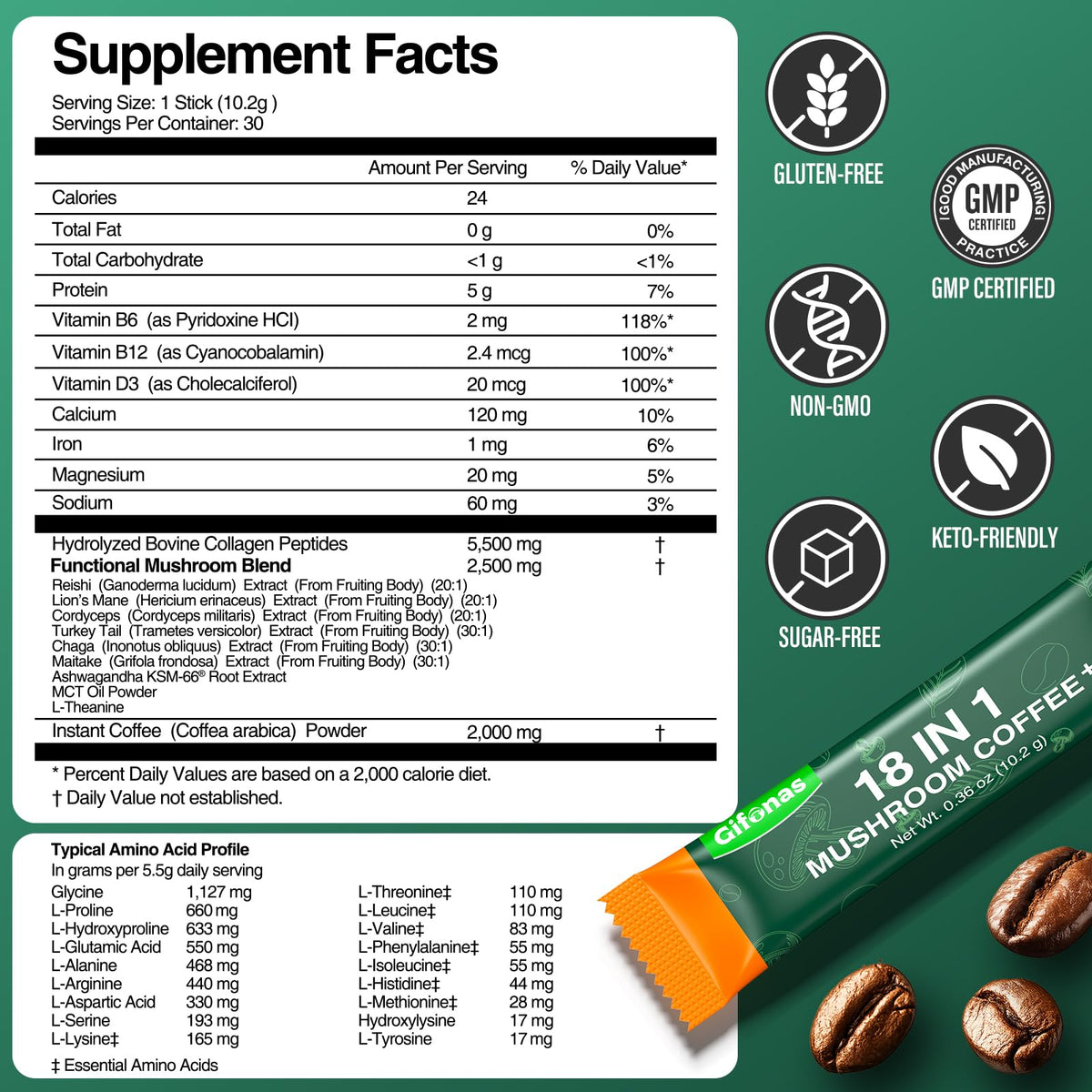 Nourishing collagen peptides in coffee
