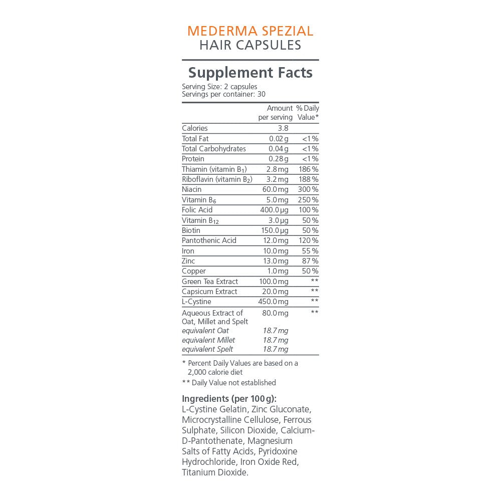 Nourishing vitamins for healthy hair from Mederma