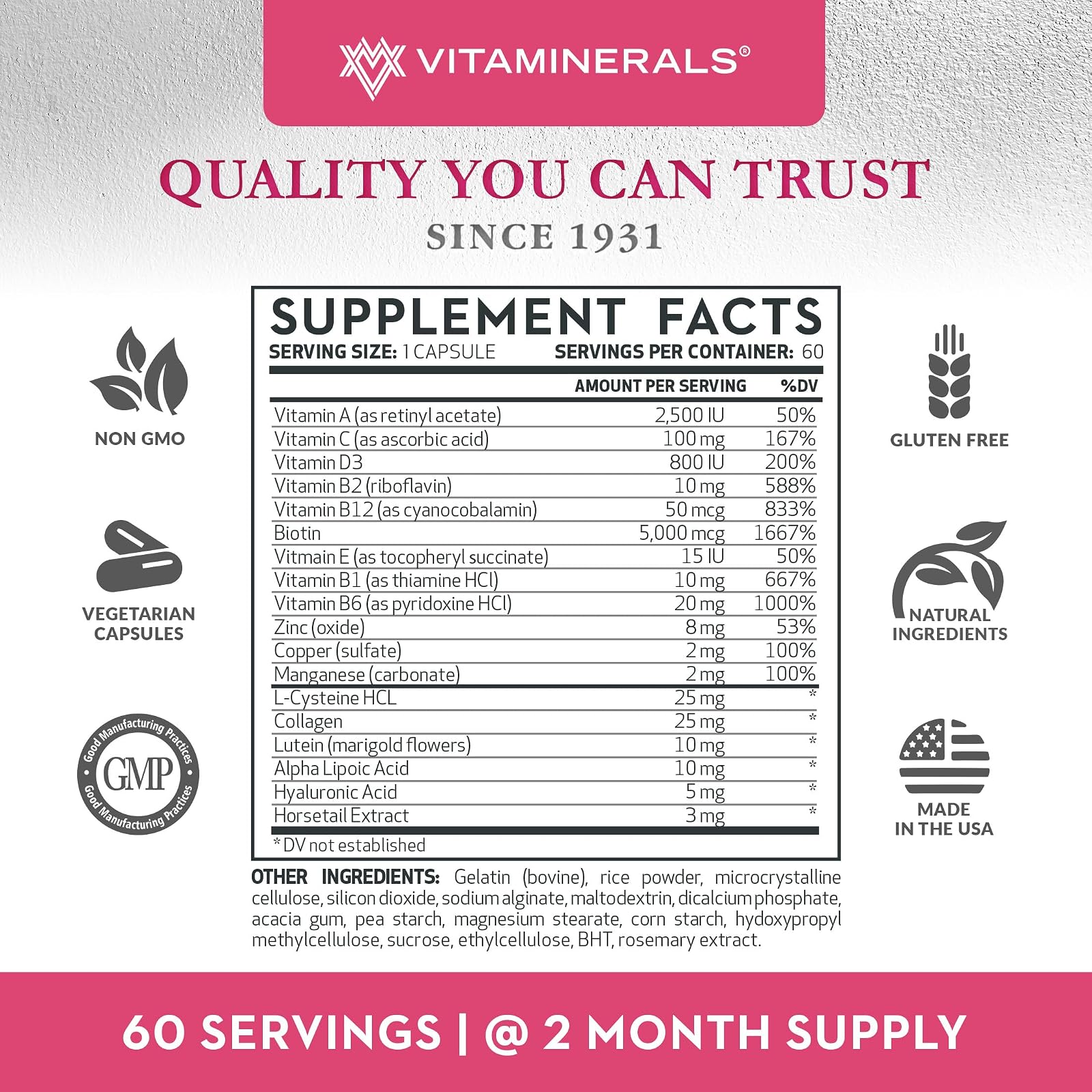 Nourishing vitamins for skin vitality