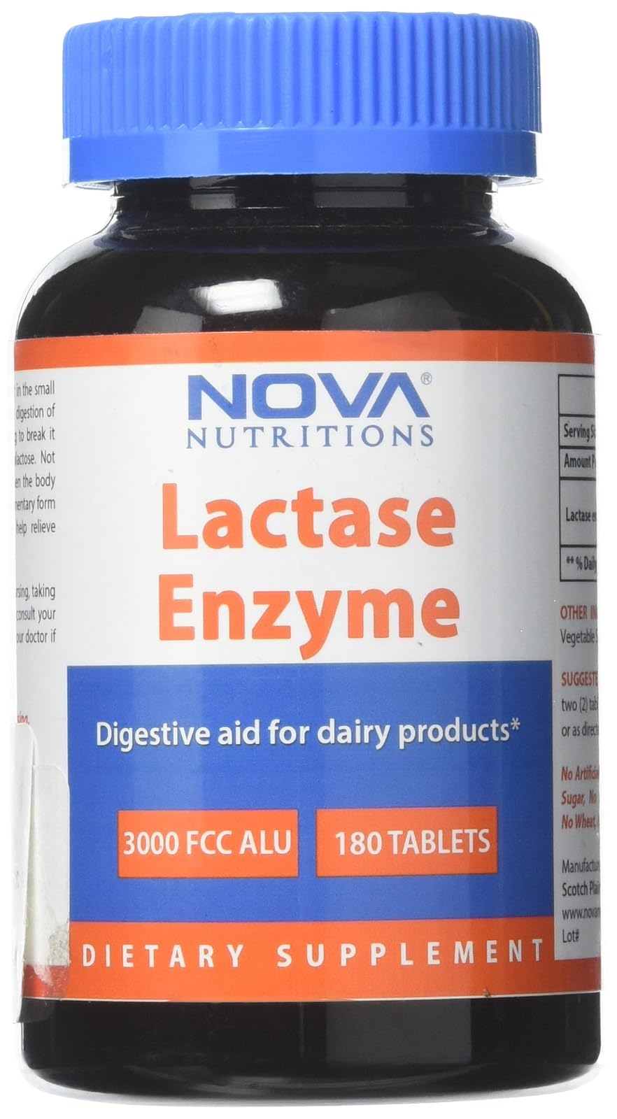 Nova Nutritions lactase enzyme tablets