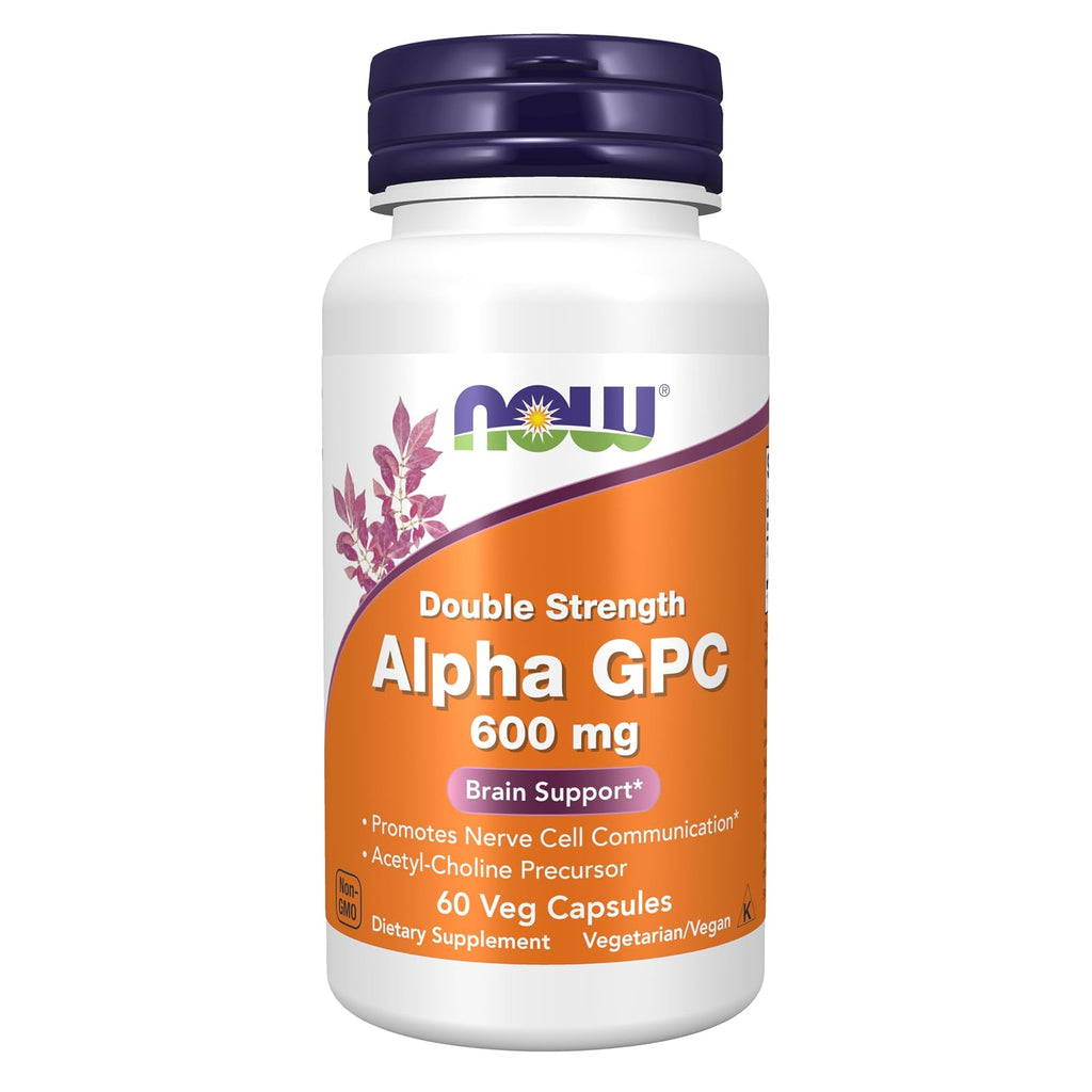 Now Alpha GPC 600 mg capsules