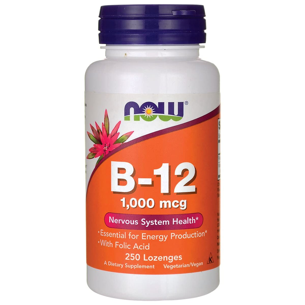 NOW B12 lozenges for energy boost
