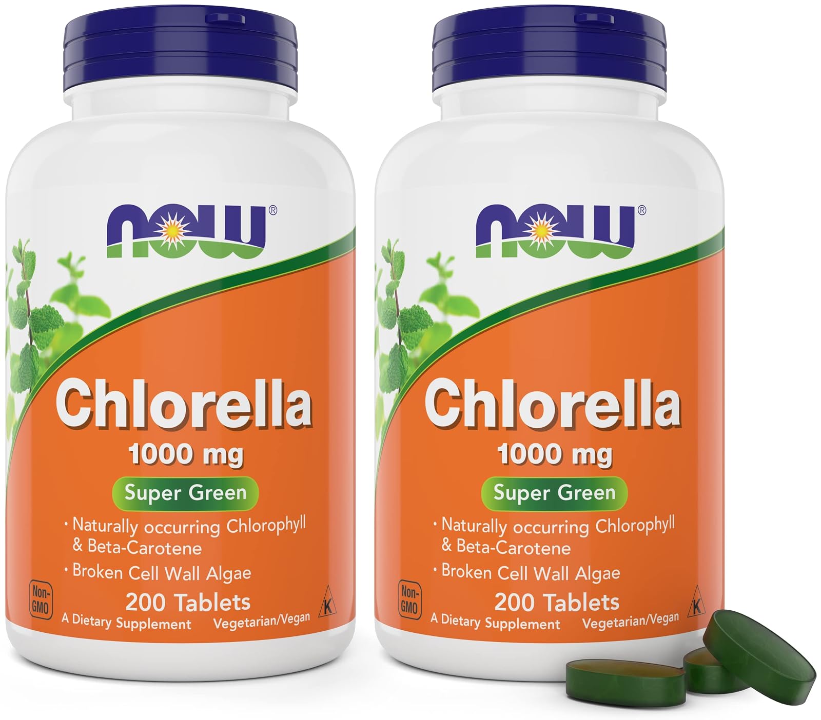 Now Chlorella 1000 mg tablets