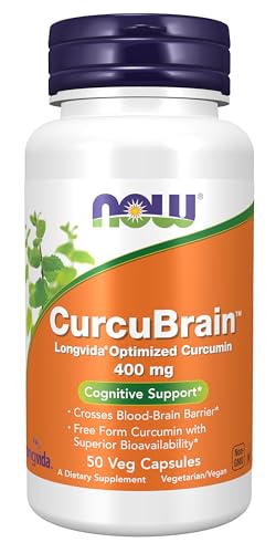 NOW CurcuBrain turmeric supplement capsules