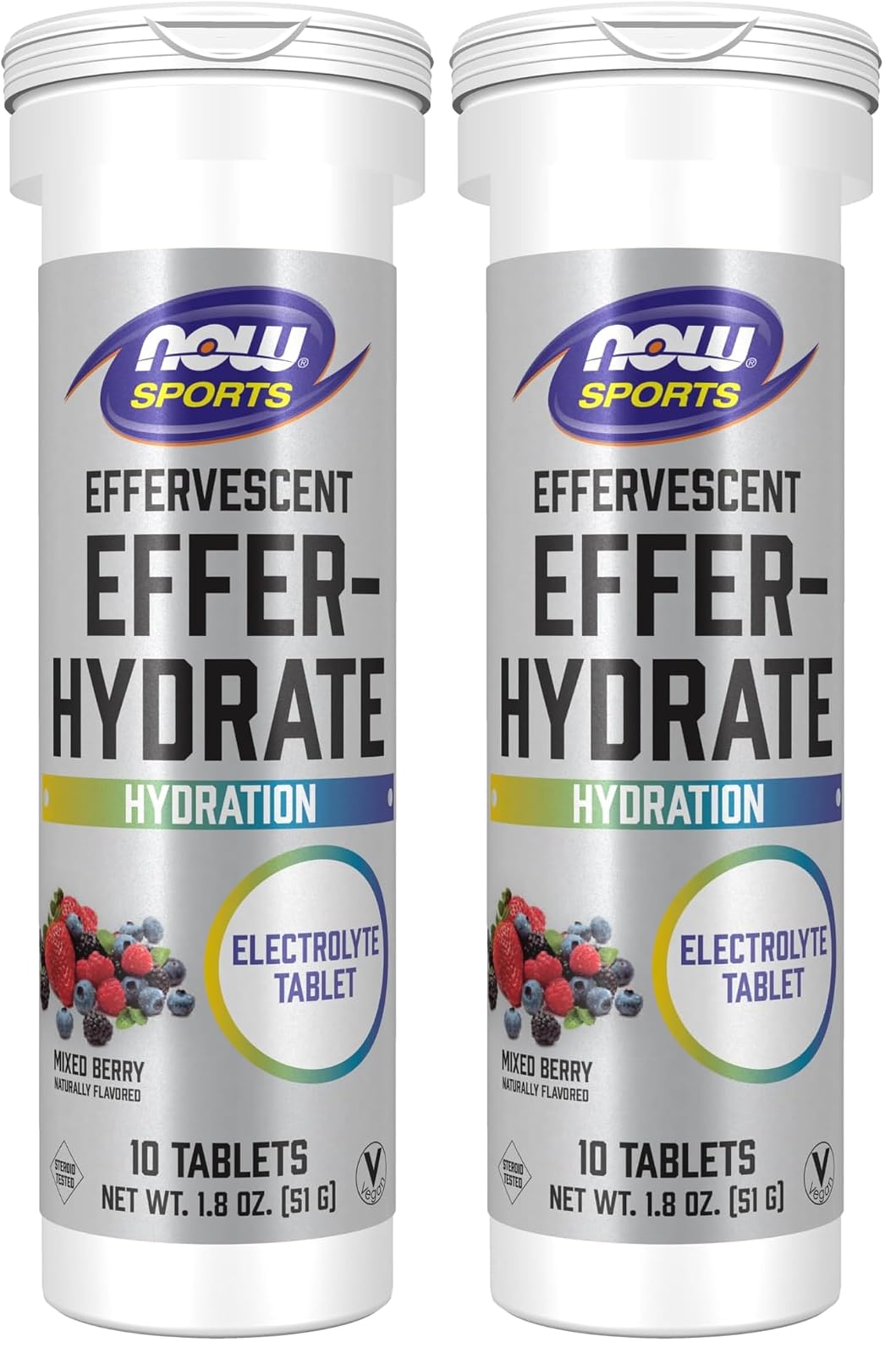 NOW Effer-Hydrate electrolyte tablets for hydration