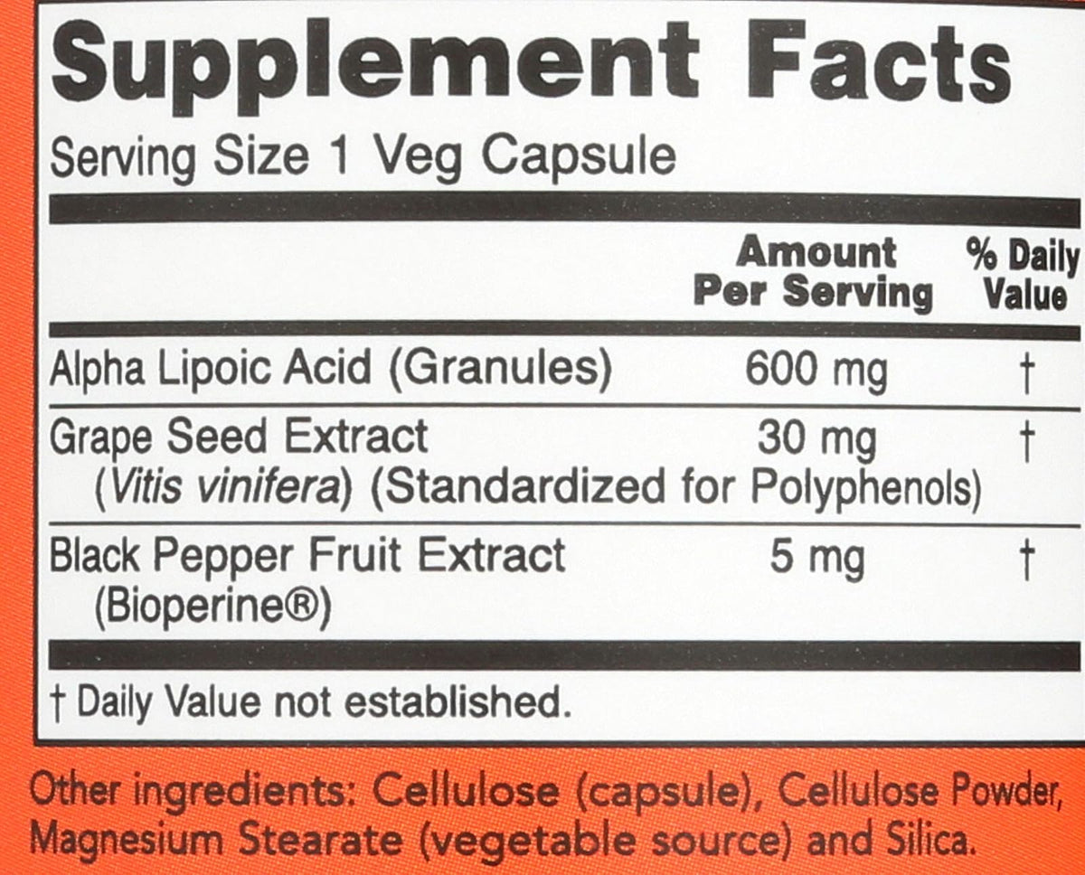 Now Foods alpha lipoic acid benefits