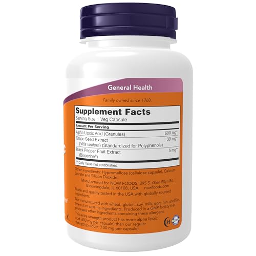 NOW Foods alpha lipoic acid capsules
