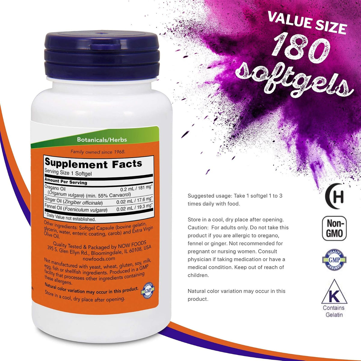NOW Foods herbal oregano softgels