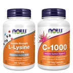 Now Foods L-Lysine vitamin C capsules