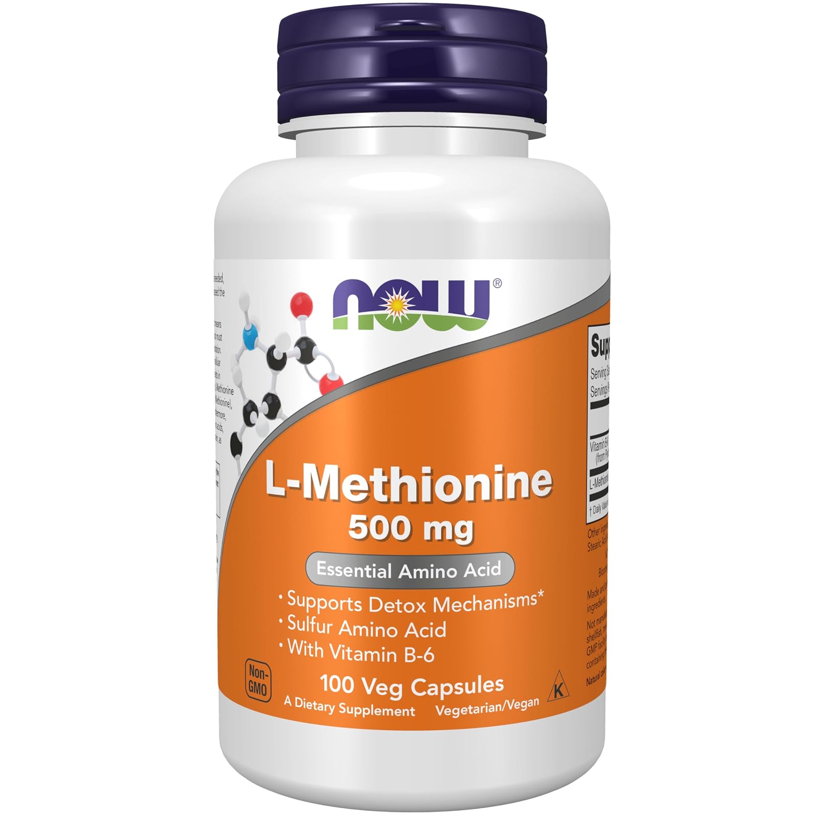 NOW Foods L-Methionine 500 mg capsules