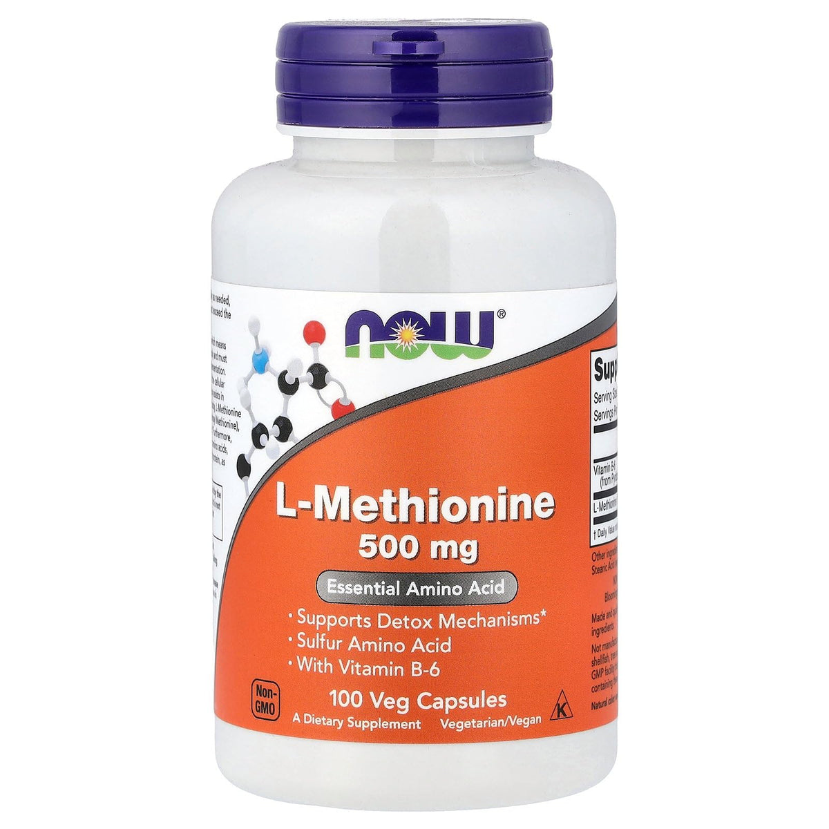 Now Foods L-Methionine 500 mg capsules