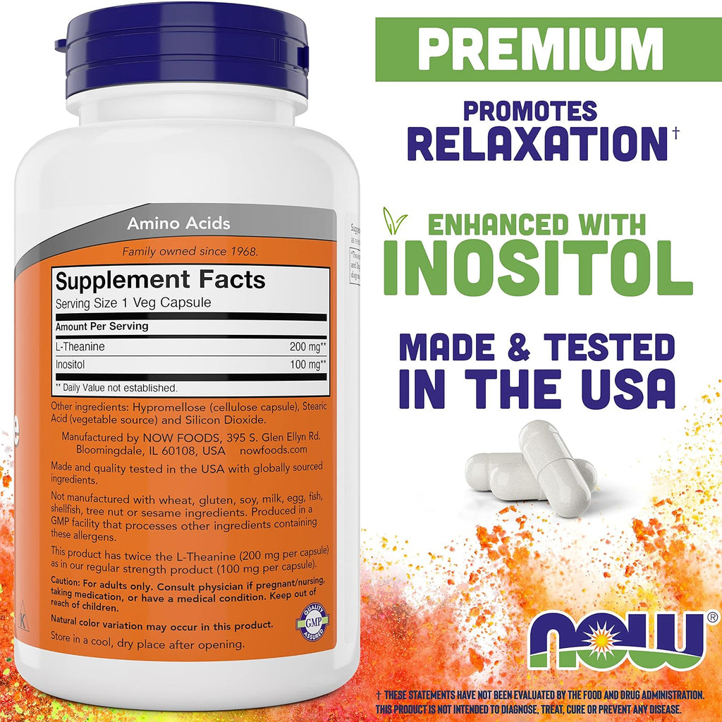 NOW Foods l-theanine 200 mg supplement