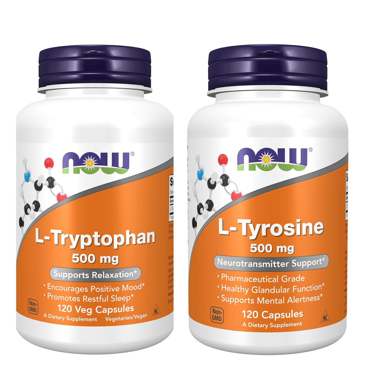 NOW Foods L-Tryptophan capsules for mood support