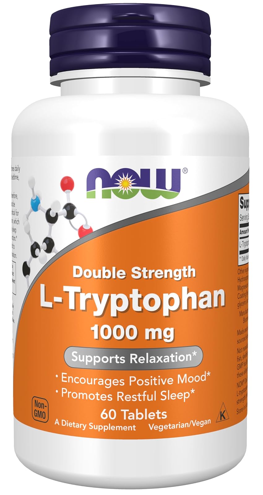 NOW Foods L-Tryptophan tablets for relaxation