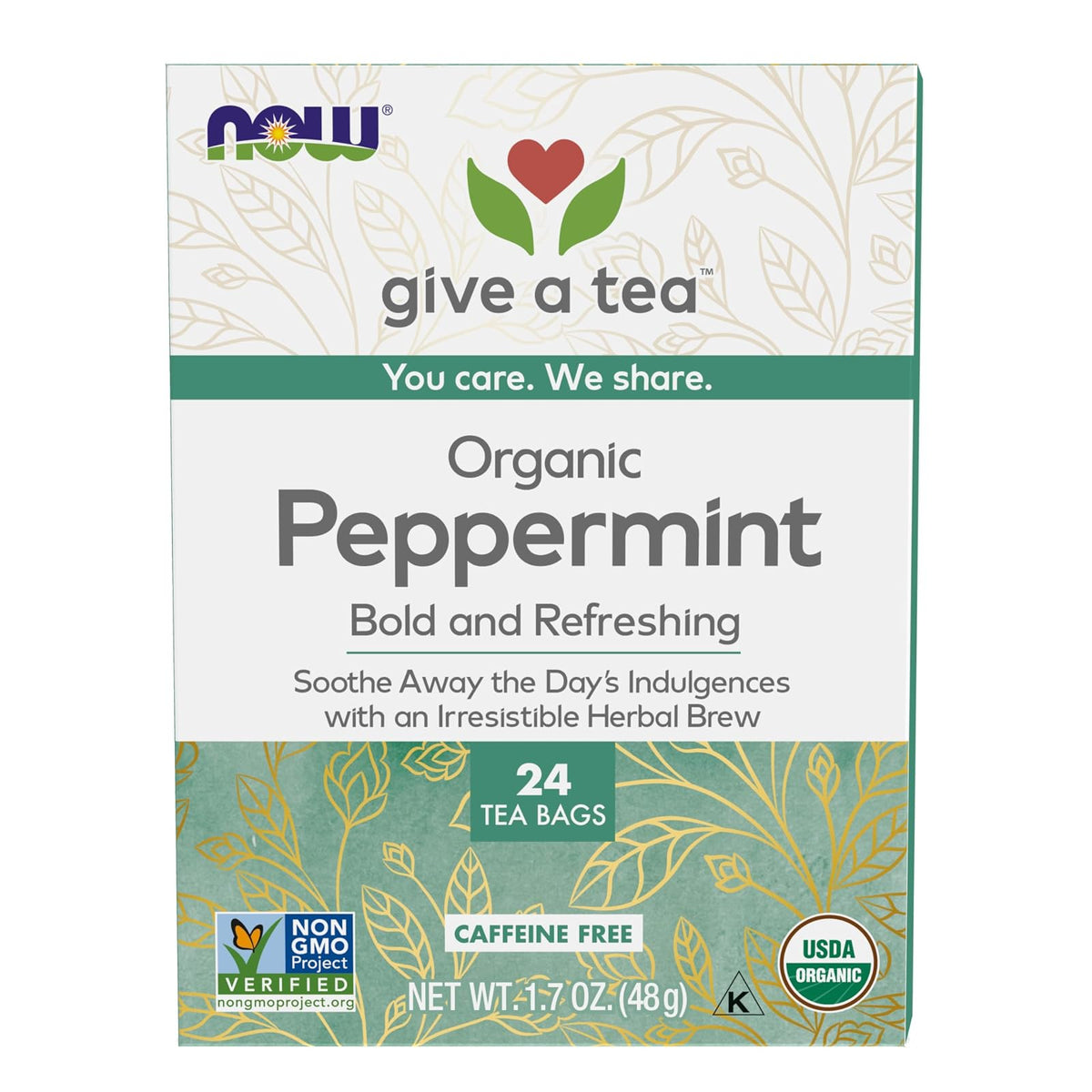 NOW Foods organic peppermint tea bags