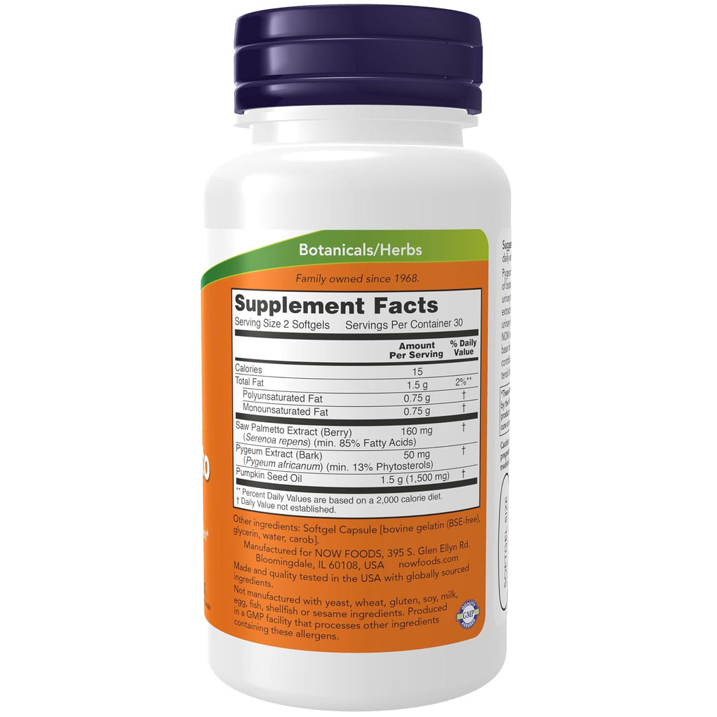 NOW Foods pygeum softgels for men