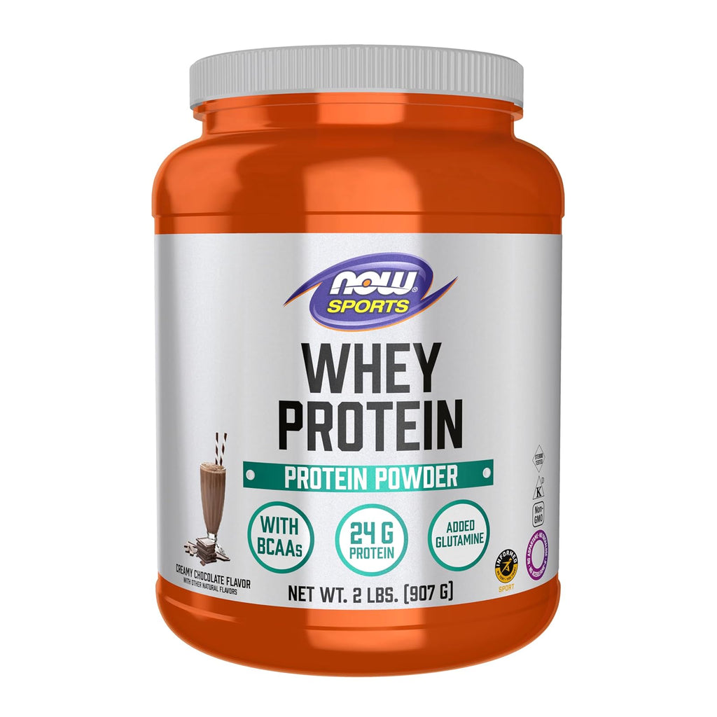 NOW Foods whey protein chocolate powder