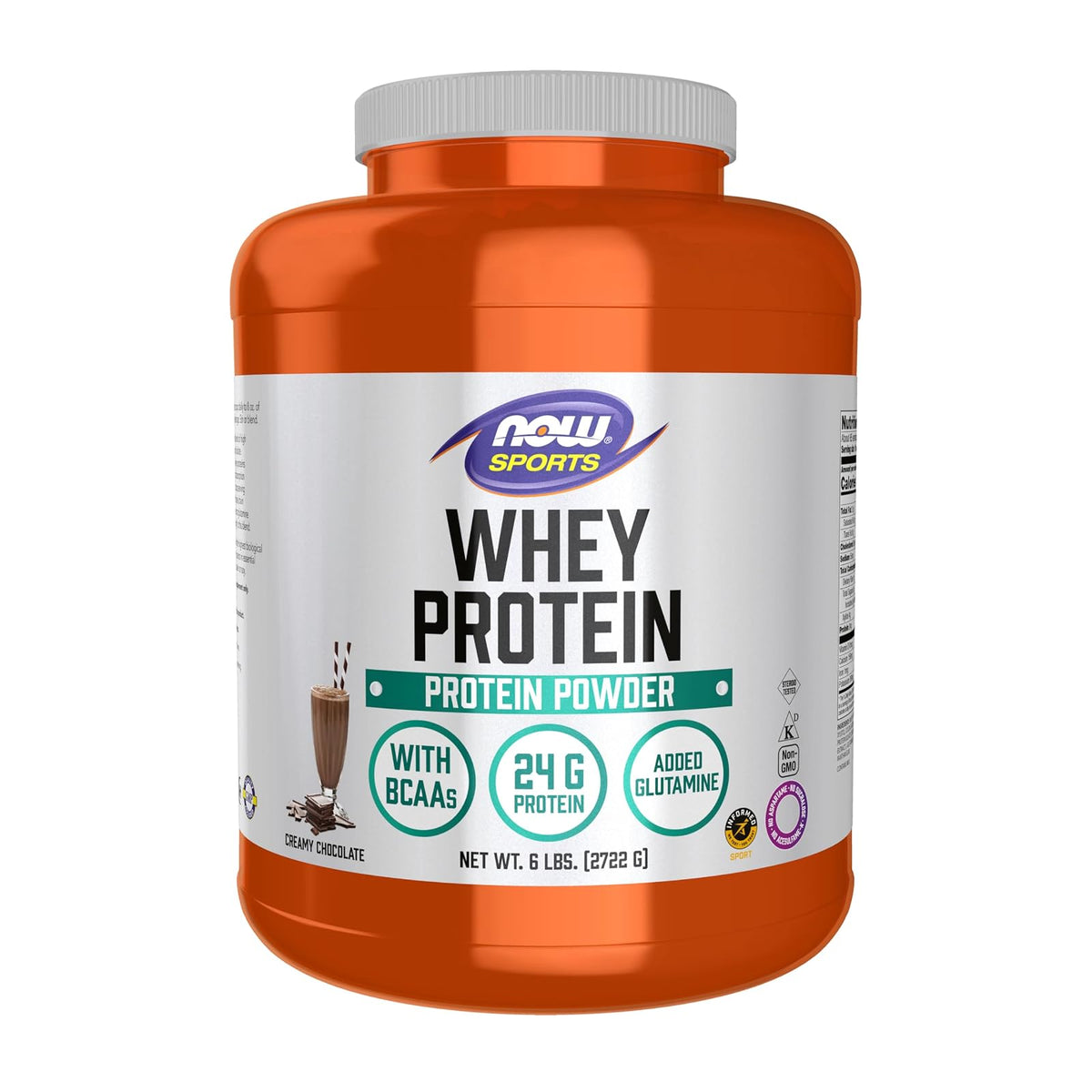 NOW Foods whey protein chocolate powder